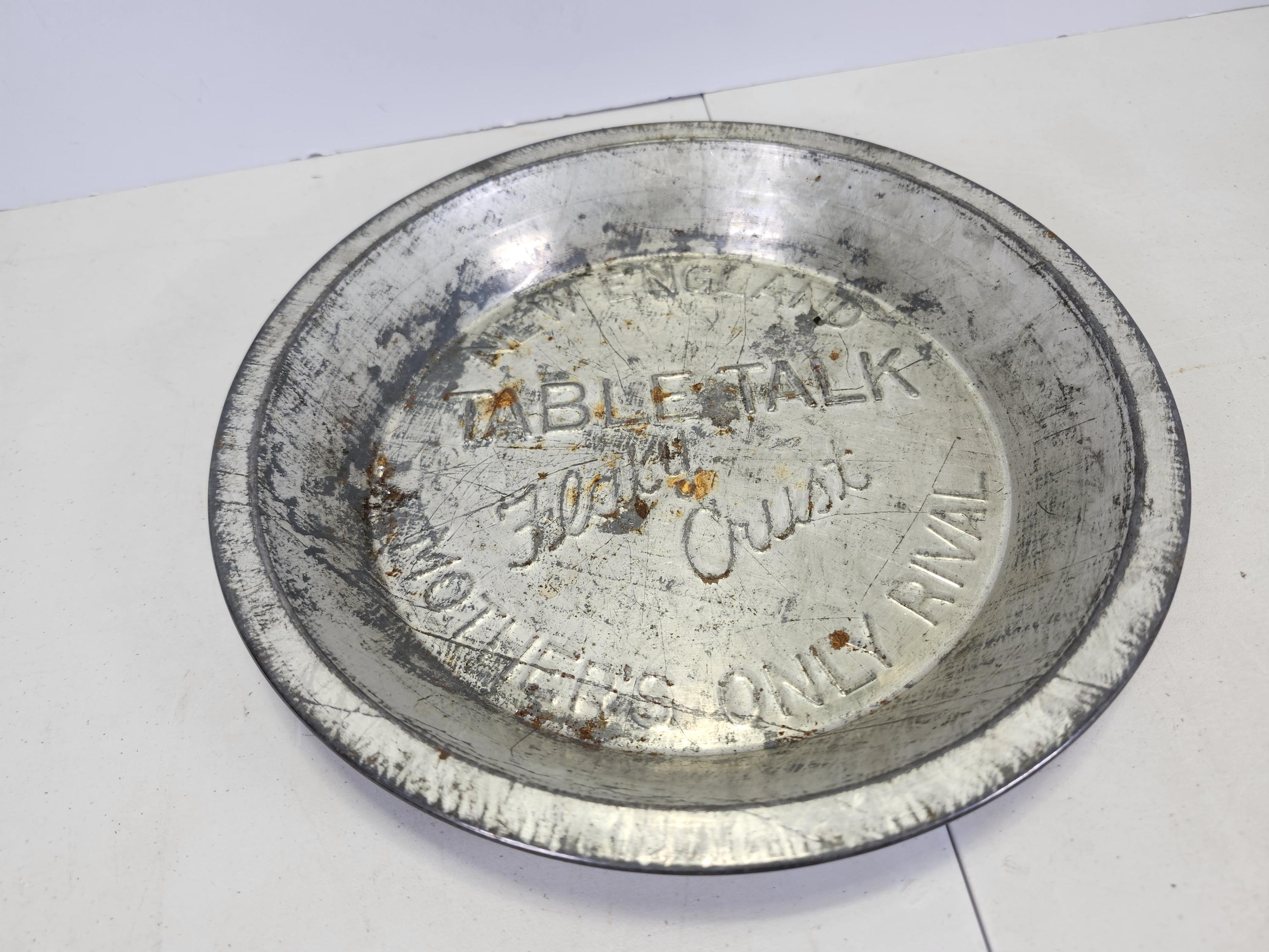 Vintage Table Talk Pie Plate: Flaky Crust Tin, Farmhouse Kitchen Decor ...