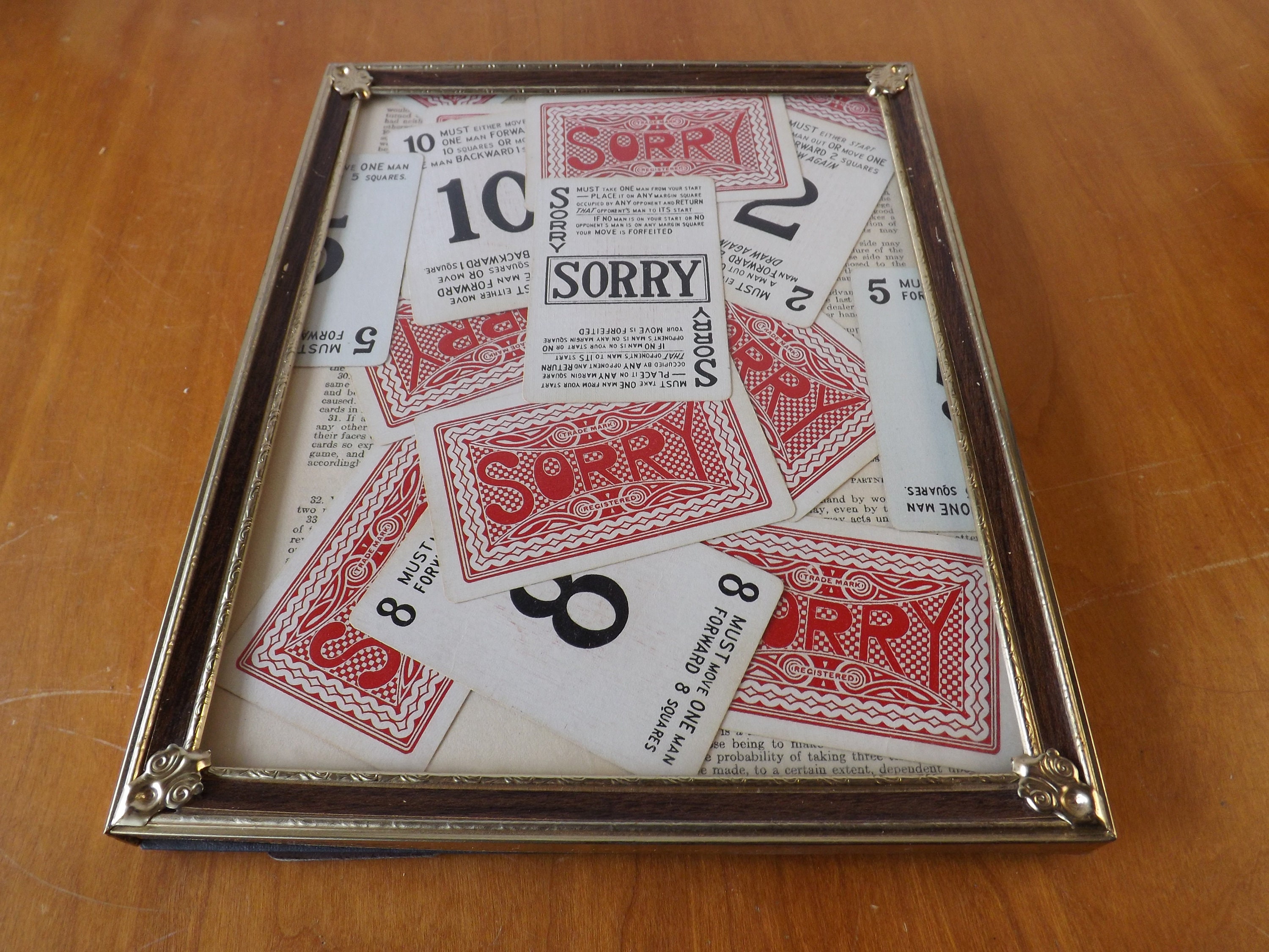 Vintage Framed Sorry Game Pieces Game Room Decoration Bar - Etsy