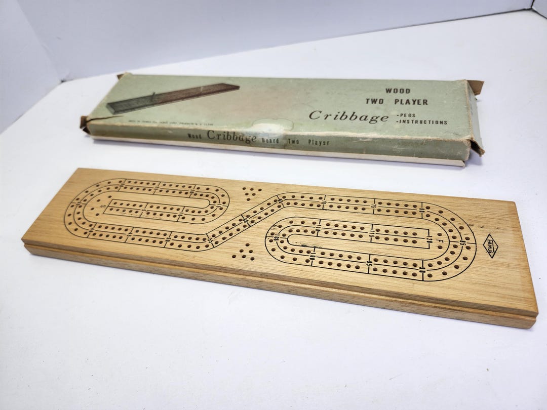 Famus Wooden Cribbage Board With Box, Vintage Retro, Old, Game Room ...