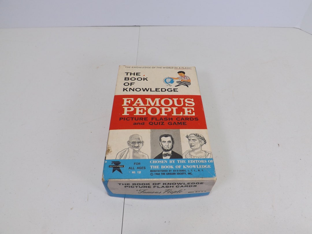 Famous People Flashcards Vol 2, 1960, Grolier Society, History, Vintage ...