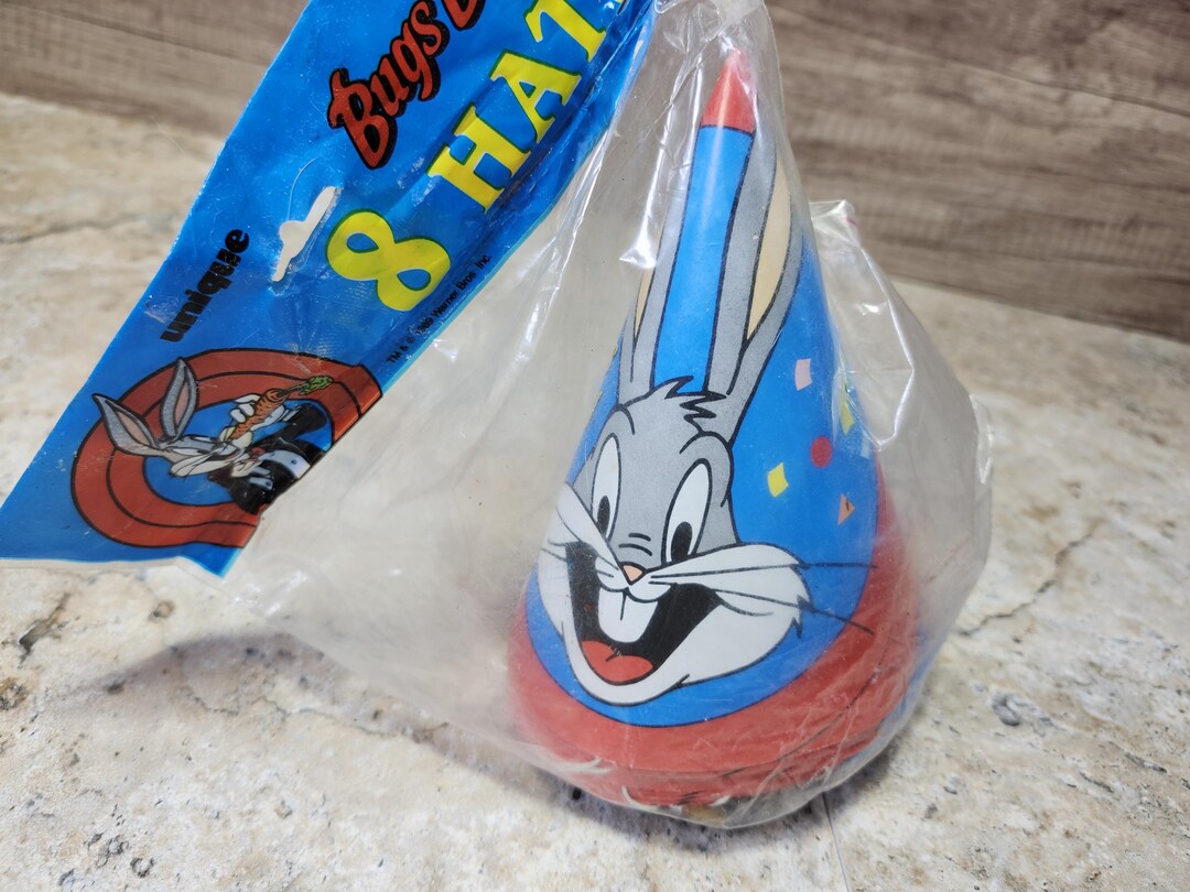 Vintage 1989 Bugs Bunny Party Hats - Set of 8 Looney Tunes Paper Hats ...