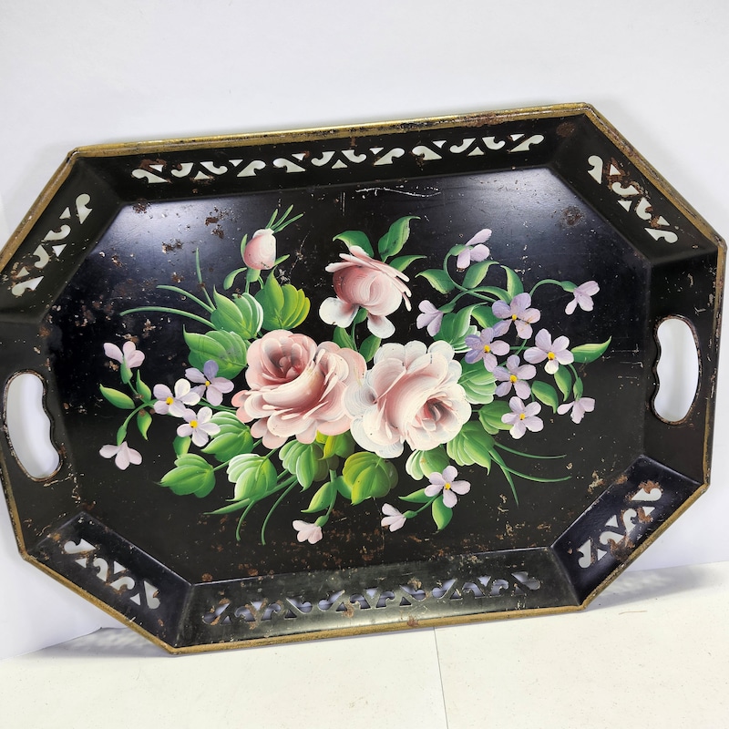 Tole Painted Tray - Etsy