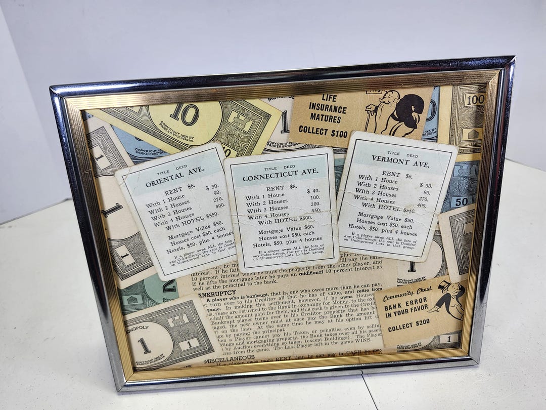 Vintage Framed Monopoly Art: Game Room Decor (8x10in) - Etsy