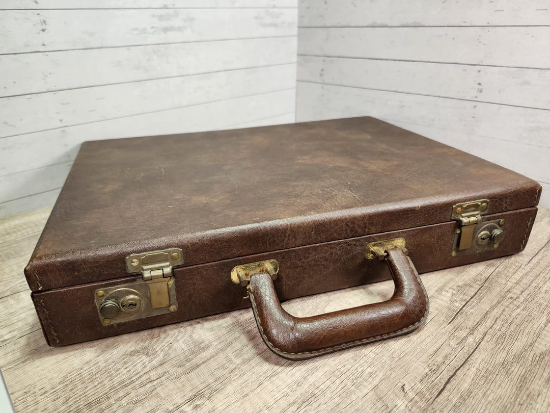 Howe Industries Briefcase With Key, Brown, Case, Bag Storage, Vintage ...