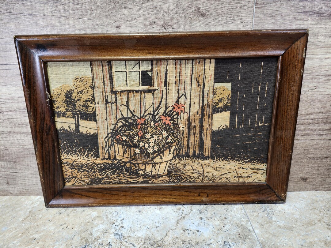 Vintage Kaydee Handprints Linen Picture: Rustic Barn Decor - Etsy