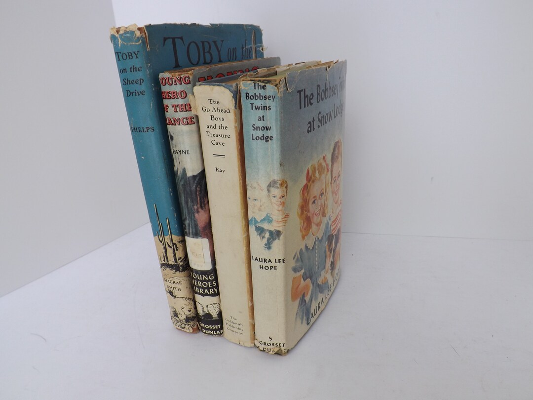 Set 4 Young Reader Books, Novel, Retro Vintage, Decor Decoration ...