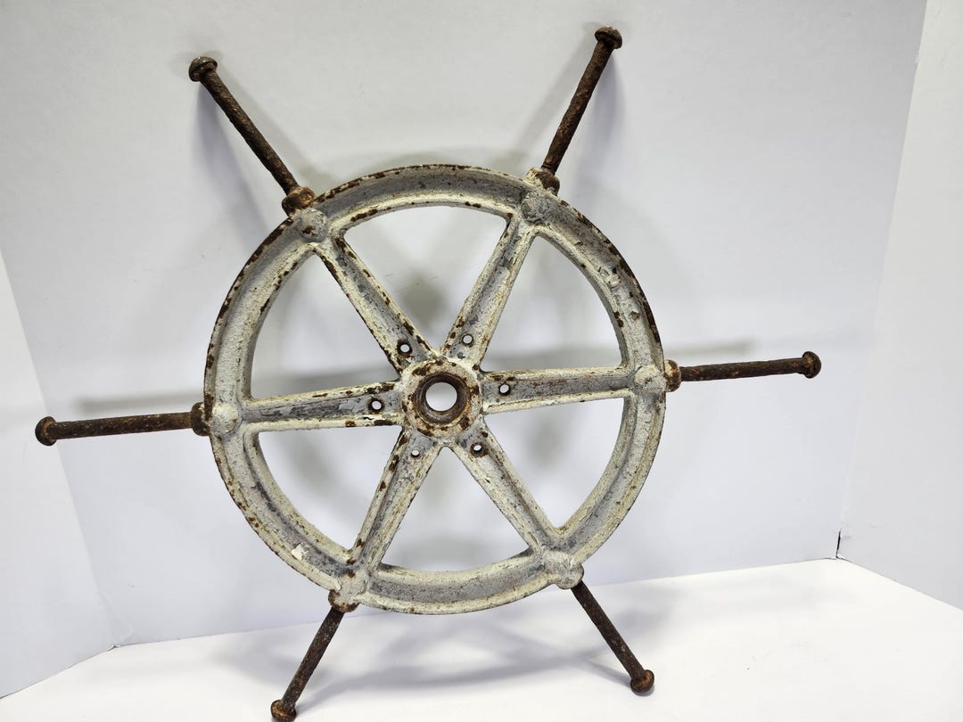 Lobster Boat Captain's Wheel, Metal, Shabby Chic, Primitive, Rustic ...