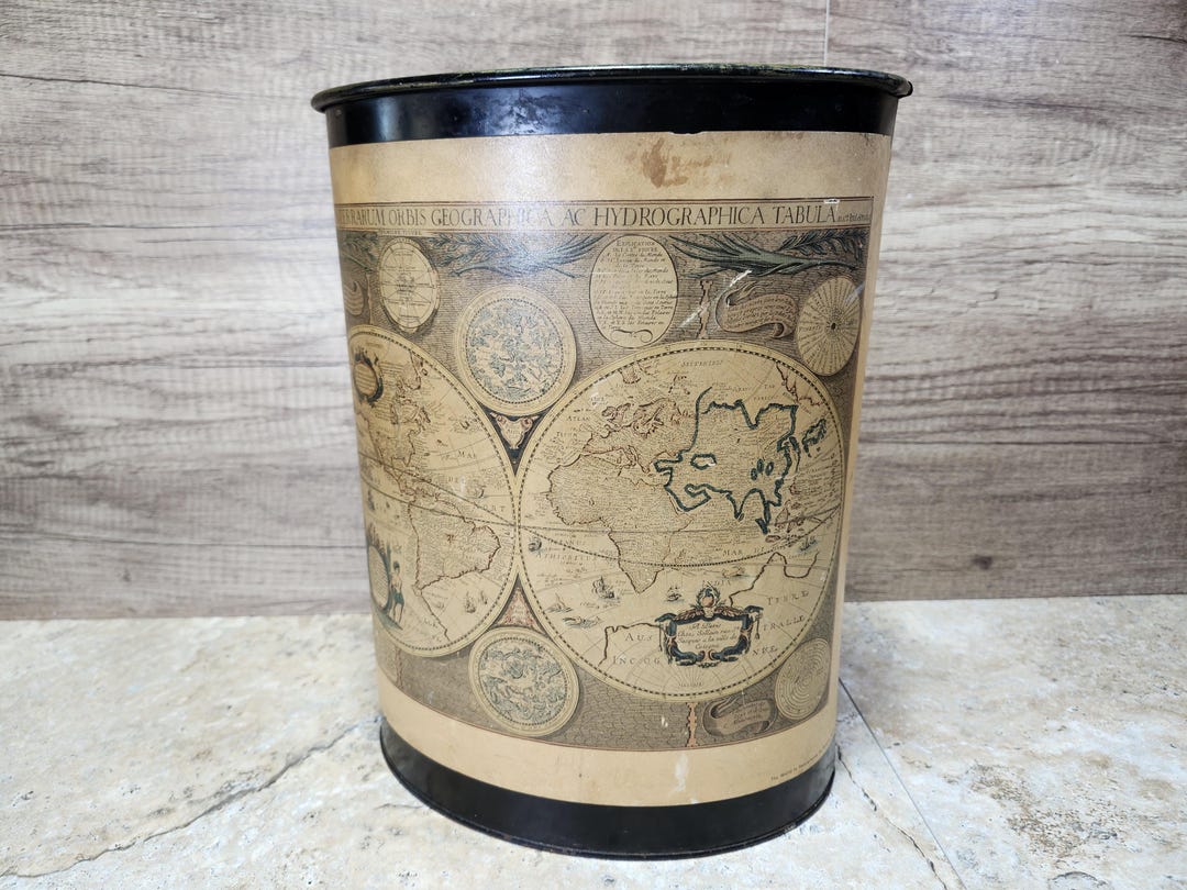 Metal Trash Can, Vintage Retro, Trashcan, Decor, Retro, Decoration ...