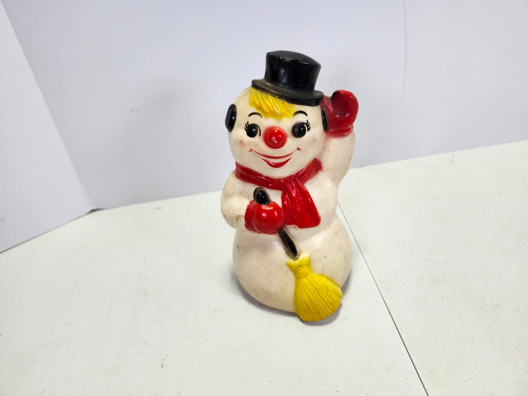 Rubber Snowman, Red, White, Vintage Retro, Display, Collectible, Old ...