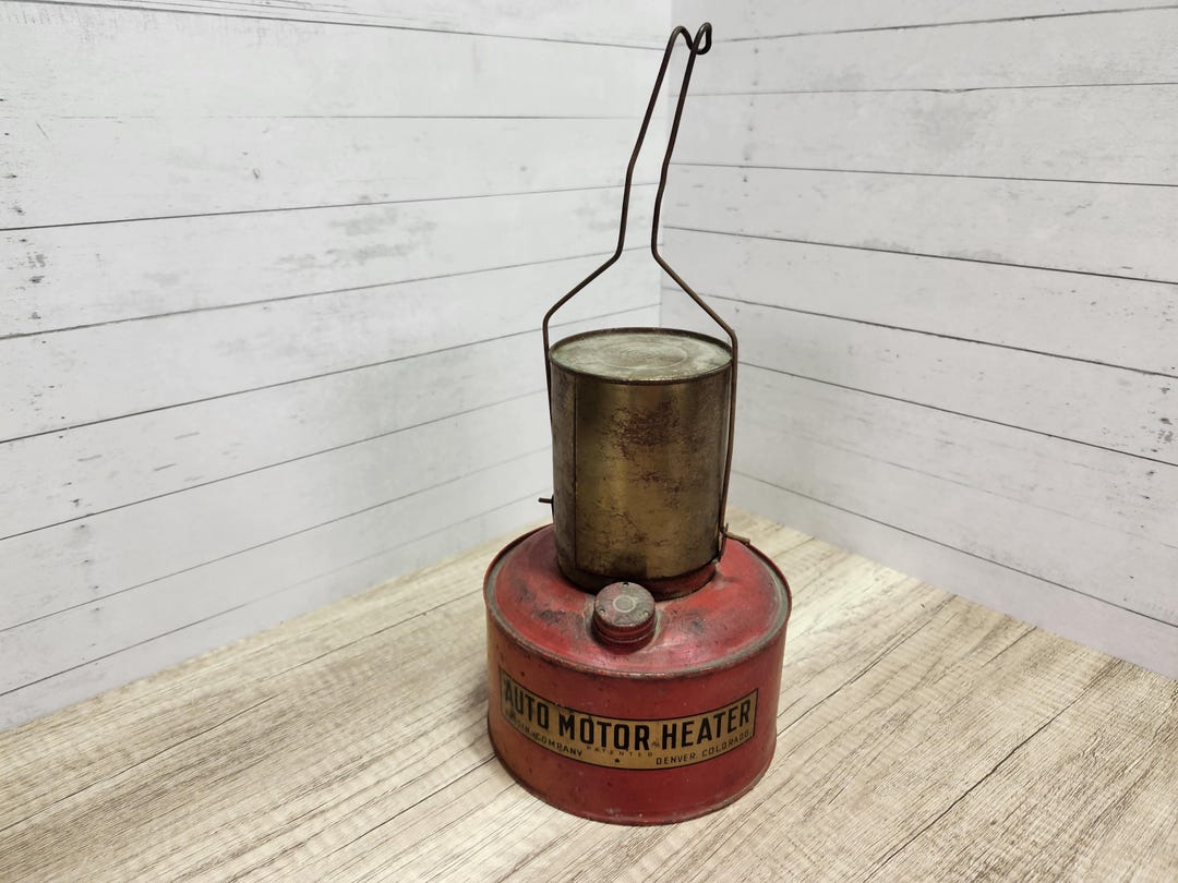 Bunsen Auto Motor Heater, Can, Vintage, Automotive, Collectible, Red ...