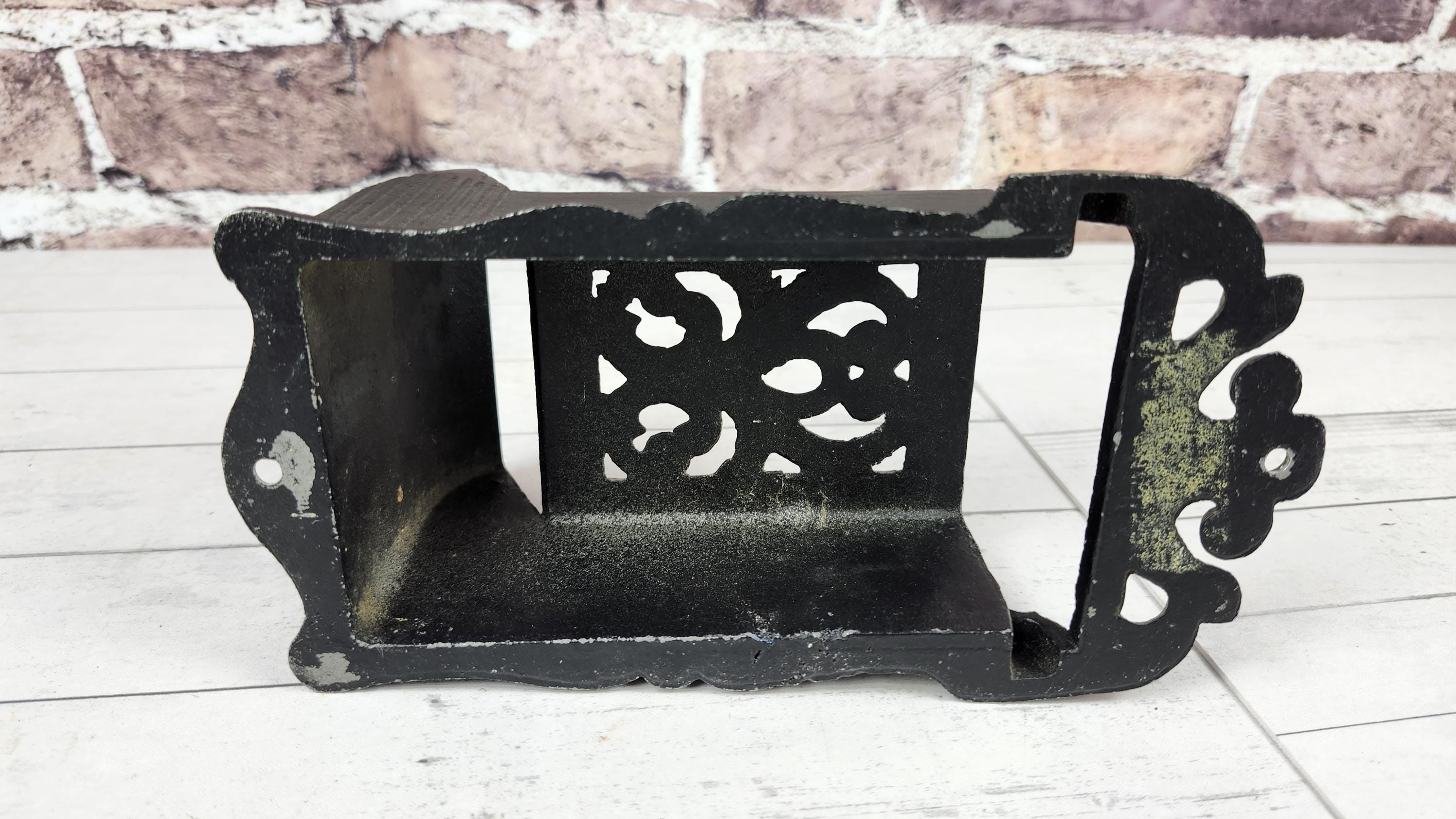 Vintage Cast Iron Match Box Holder: Rustic Fireplace & Candle Wall ...