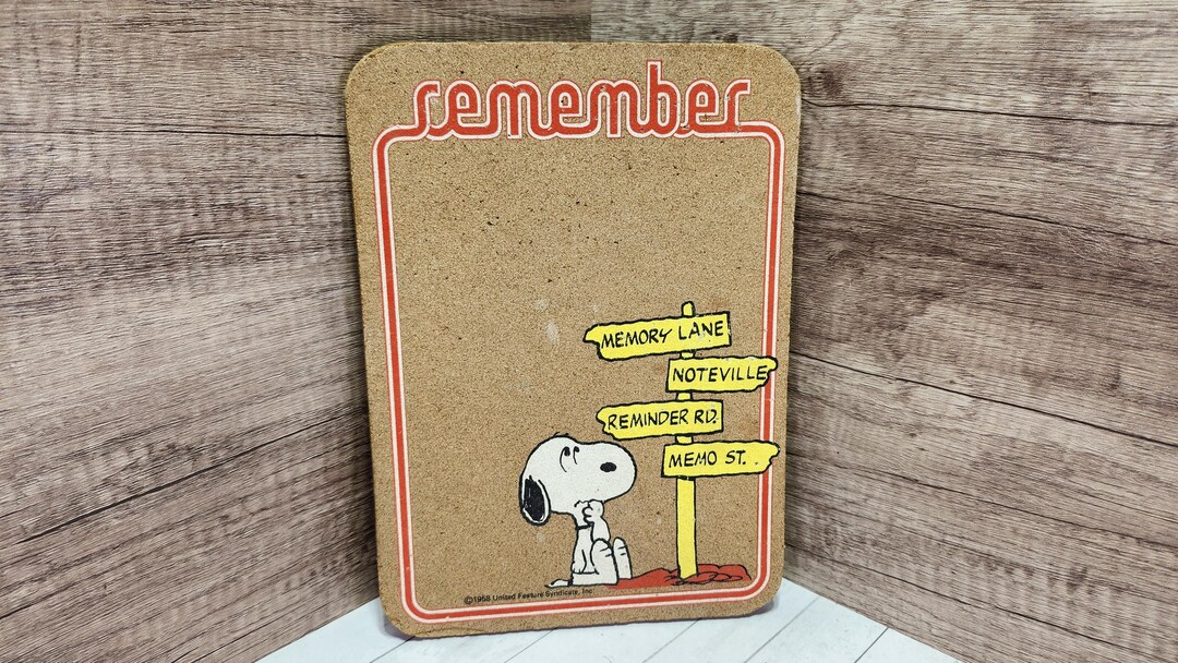Snoopy Remember Cork Board, Vintage, Toy, Playroom, Old, Memo Kitchen ...