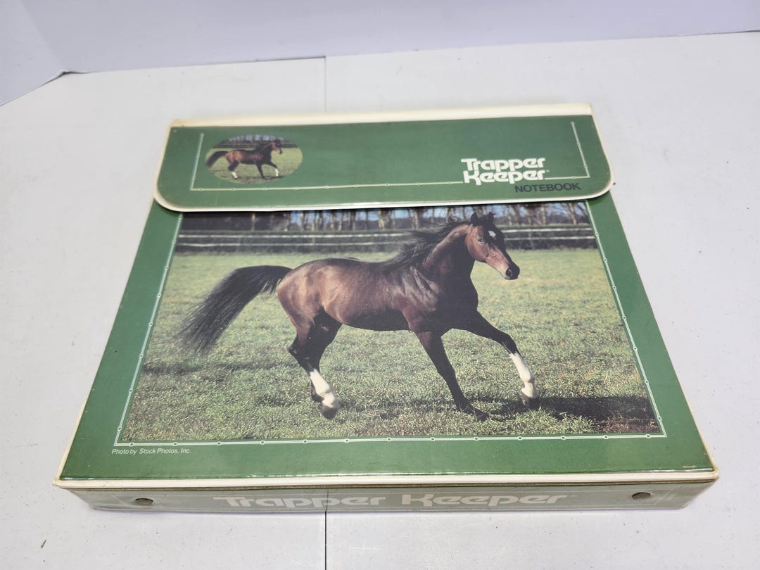 Trapper Keeper, Horse, Green, Portfolio, Sleeve, Folder, 3 Ring Binder ...