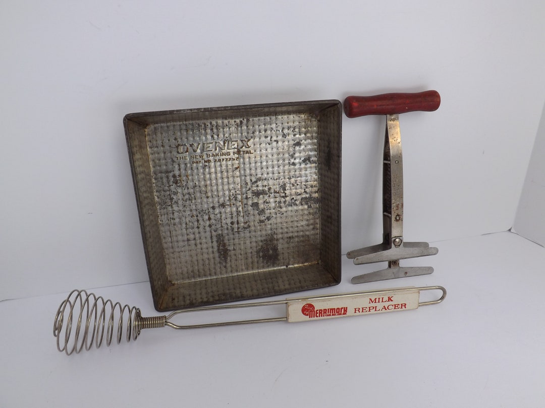 Red Foley Chopper, Whisk, and Ovenex Pan, Vintage, Tool, Utensil ...