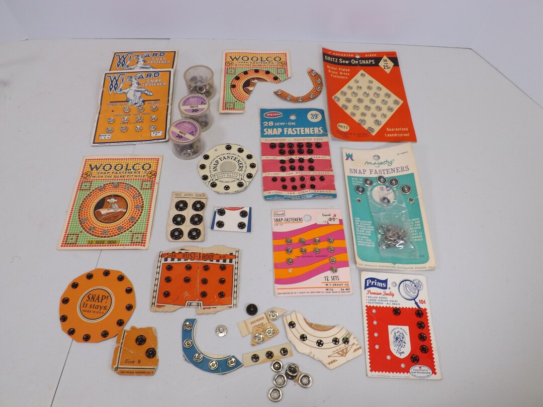 Vintage Snap Fasteners Lot: Retro Sewing Supplies, Display Pieces - Etsy