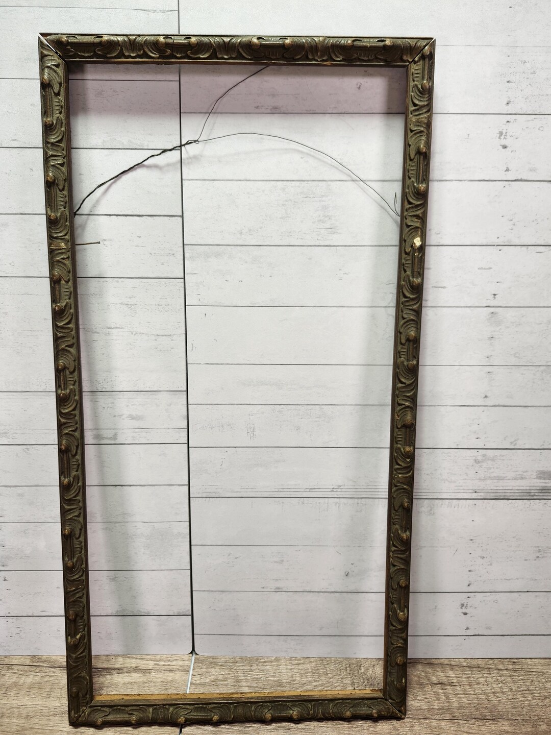 Distressed Ornate Wood Frame: Empty Vintage Rectangle (10x20.5 In.) - Etsy
