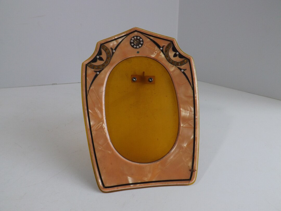 Plastic Frame, Vintage Retro, Small Orange Black, Art Deco Decorative ...