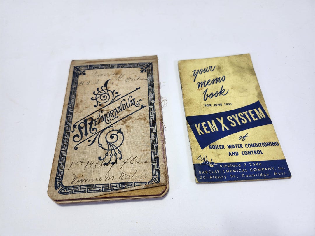 Vintage Memorandum Notebooks: Set of 2 Retro Office Decor - Etsy