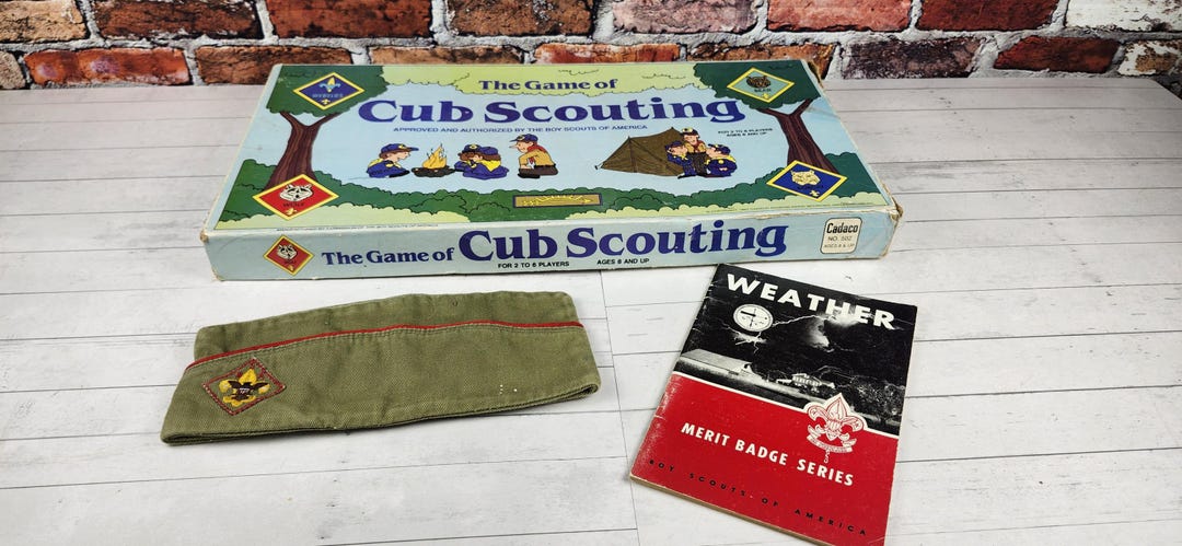Vintage Cub Scouting Board Game With Hat and Book: Camp Cabin Display ...