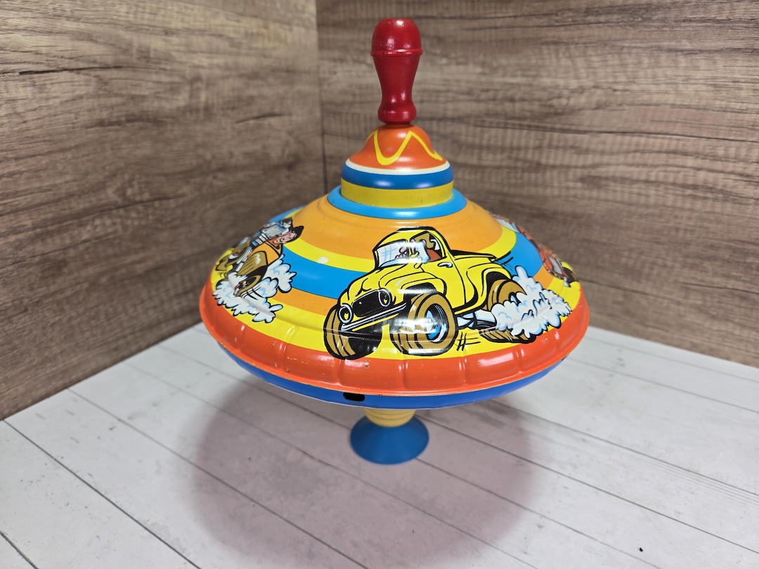 Vintage Ohio Art Metal Toy Top Spinner: Retro Playroom Decor - Etsy
