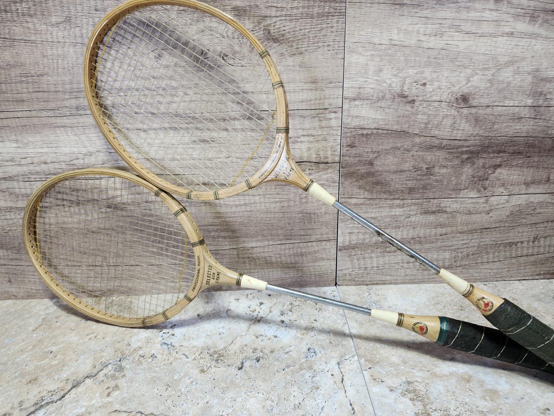Set 2 Vintage Badminton Racquets, Racket, Retro, Wood Wooden, Decor ...