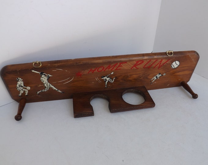 Baseball Rack, Vintage, Wooden Wood, Decor Decoration, Gear Equipment ...