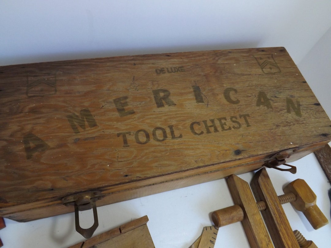 Deluxe American Tool Chest With Tools, Box, Vintage, Toy, Retro ...