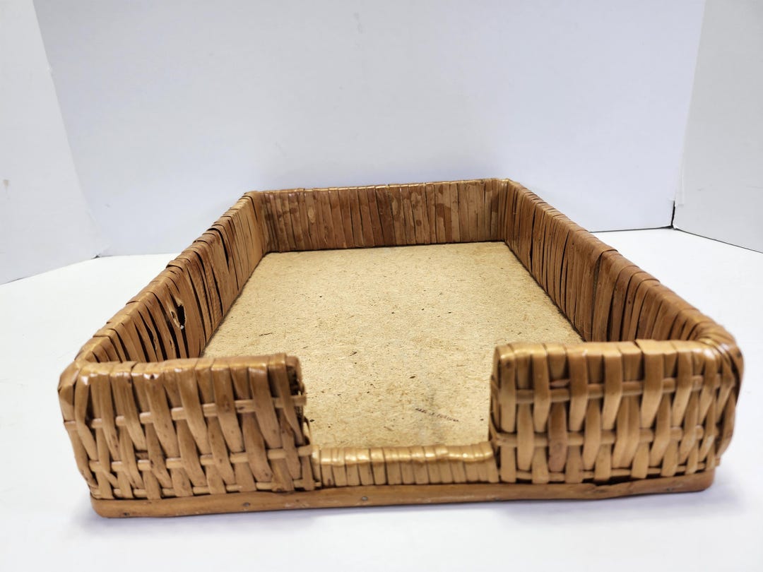 Vintage Wicker Letter Tray: Boho Farmhouse Mail Sorter - Etsy