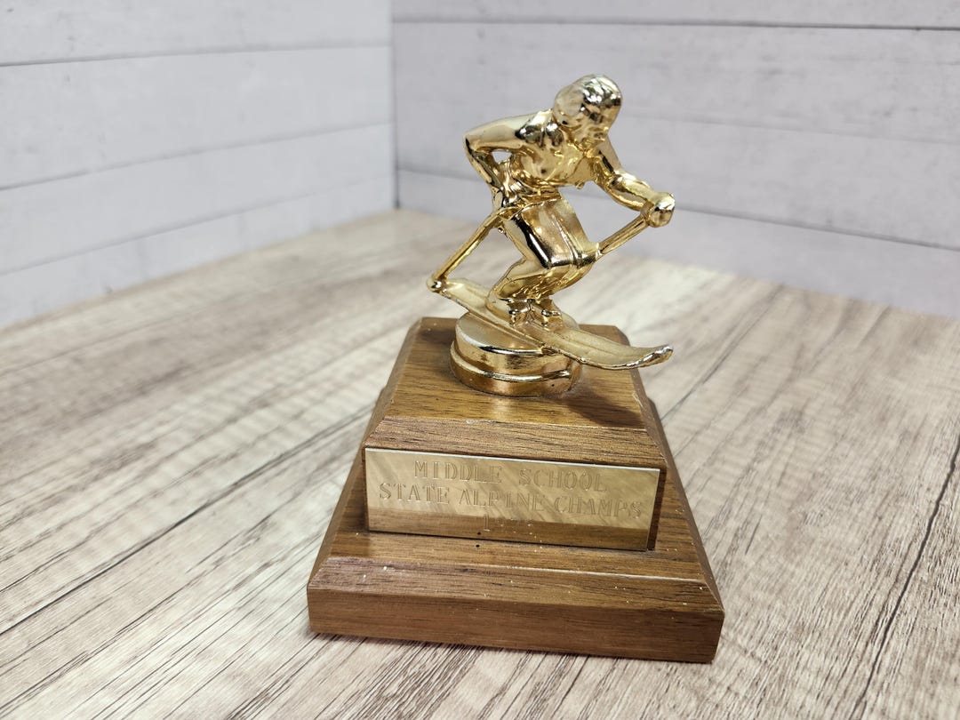 Ski Trophy, Alpine Downhill, Vintage Retro, Country, Cabin Camp Cottage ...