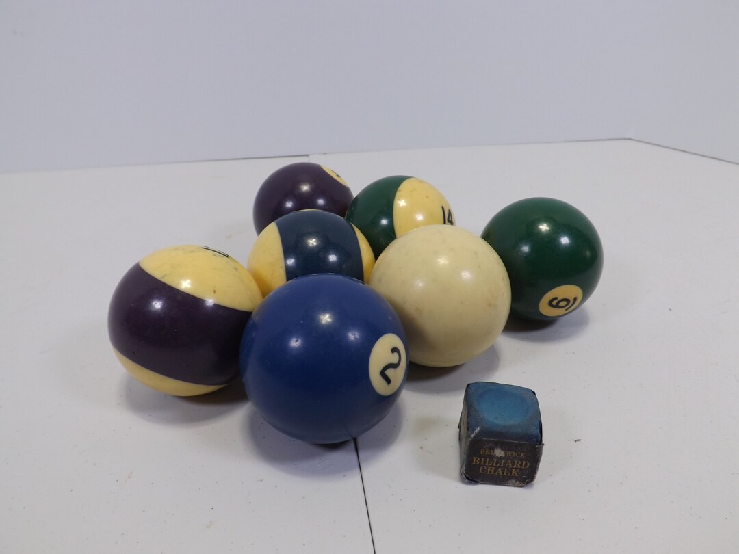 7 Pool Balls, Billiards, Vintage Retro, Game, Sport, Decor Decoration ...