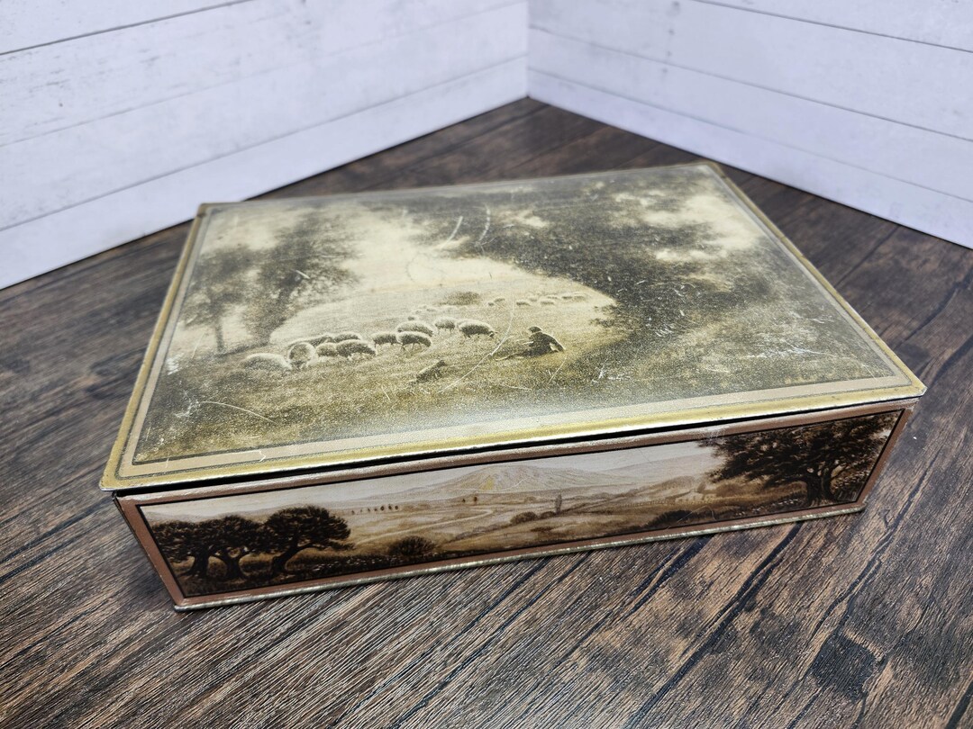 Uneeda Biscuit Tin, Nabisco, Vintage, Sheep, Rustic, Storage, Kitchen ...