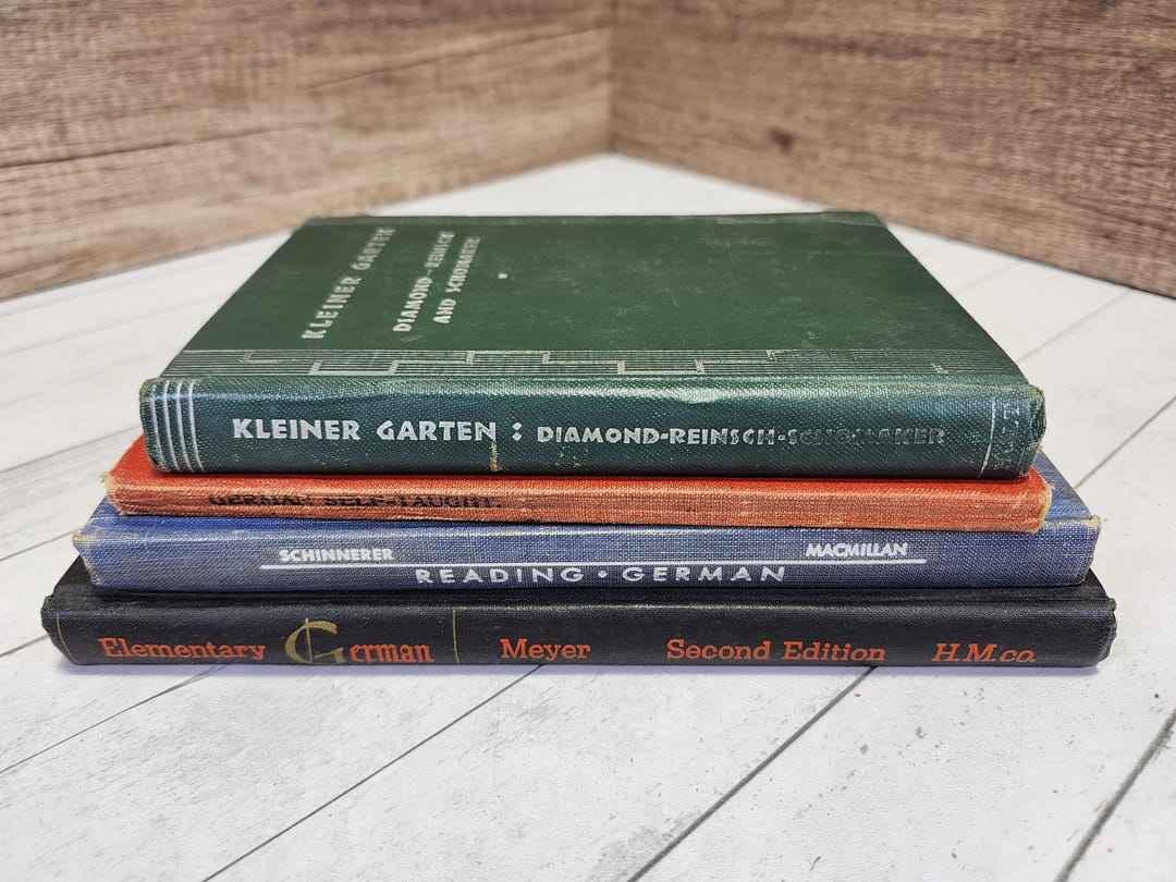 Set 4 German Language Books, Textbooks, Vintage Retro, Small, Learning ...