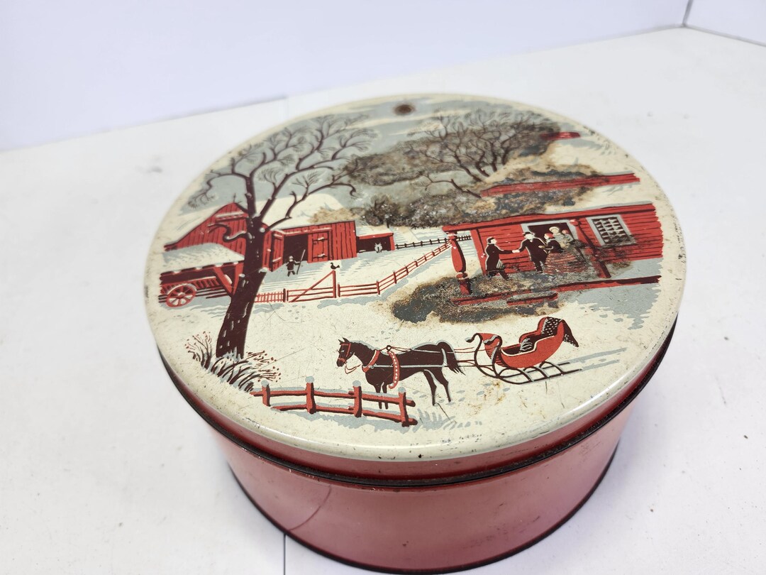 Metal Tin, Candy, Biscuit, Vintage, Storage, Kitchen, Decoration, Box ...