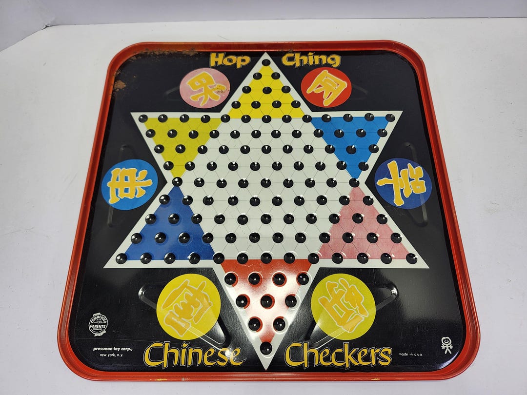 Pressman Toy Hop Ching Chinese Checkers Board, Game, Game Room Decor ...