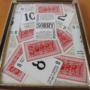 Vintage Framed Sorry Game Pieces Game Room Decoration Bar - Etsy