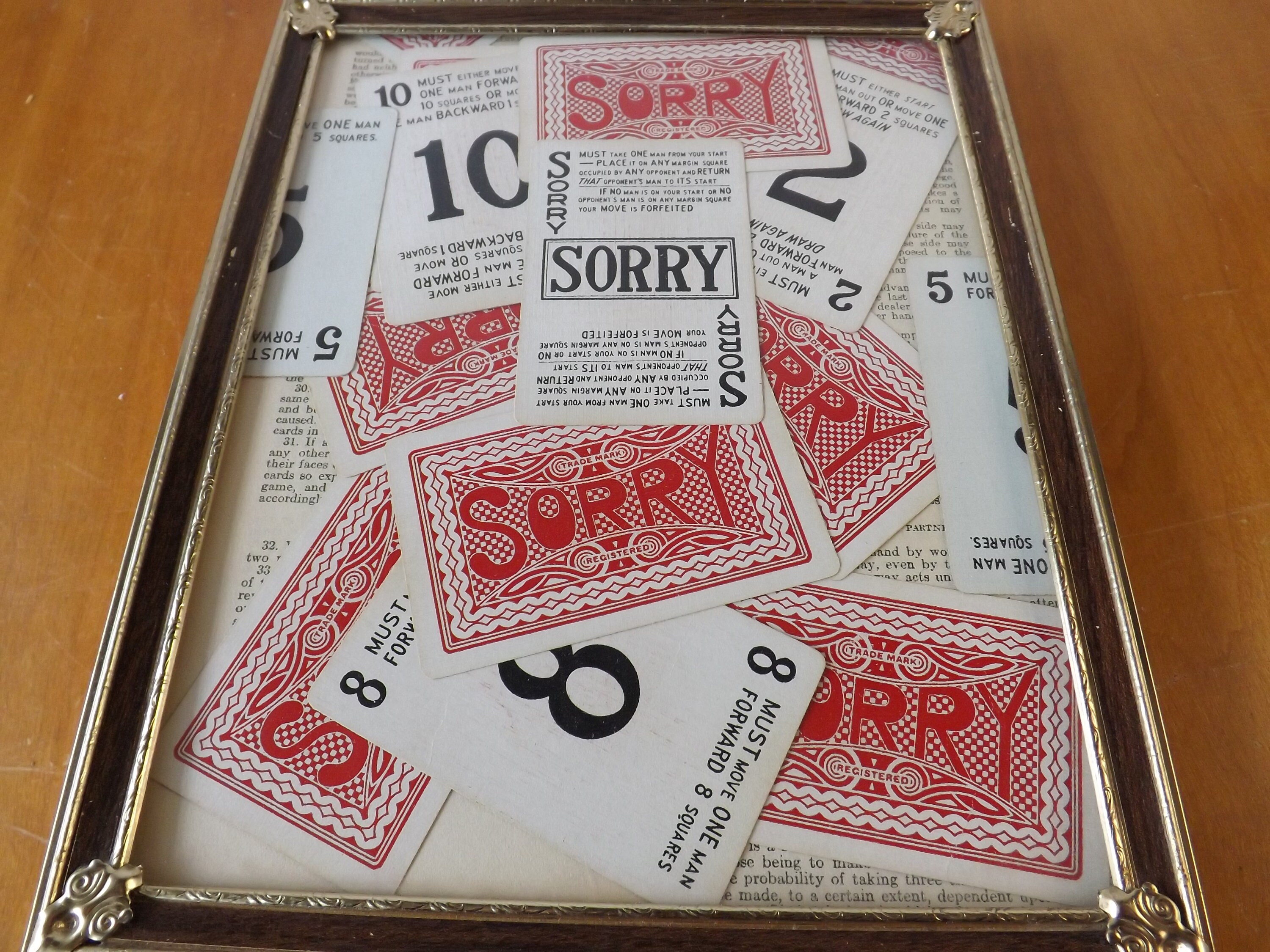 Vintage Framed Sorry Game Pieces Game Room Decoration Bar - Etsy