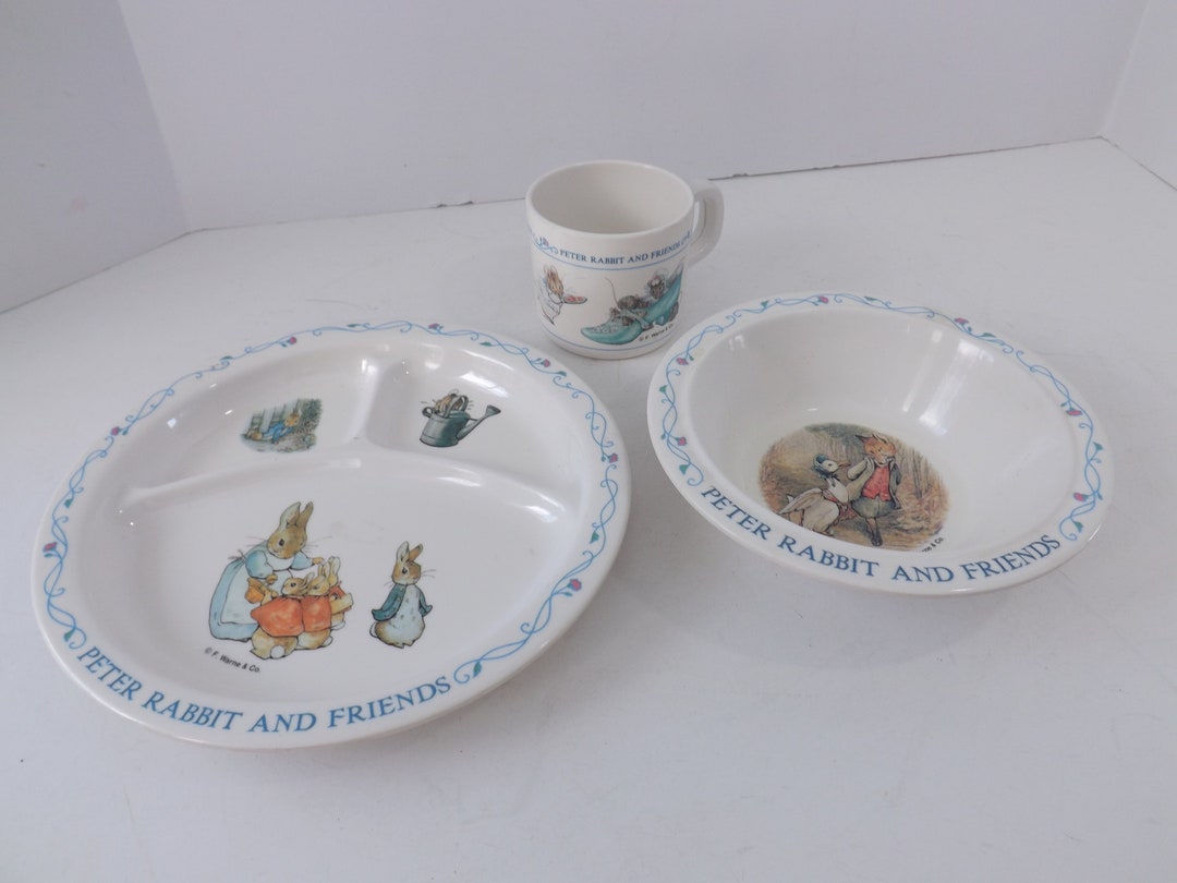 Peter Rabbit and Friends Melamine Divided Plate, Bowl, Cup, F Warne ...