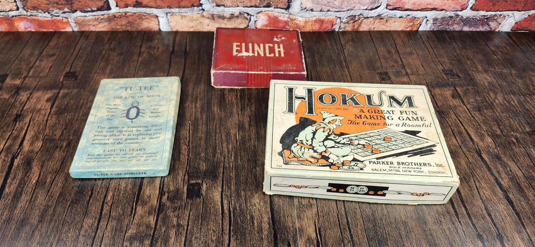 Set of 3 Vintage Games, 1920s-1930s: Flinch Tutee Hokum, Old Card Games ...