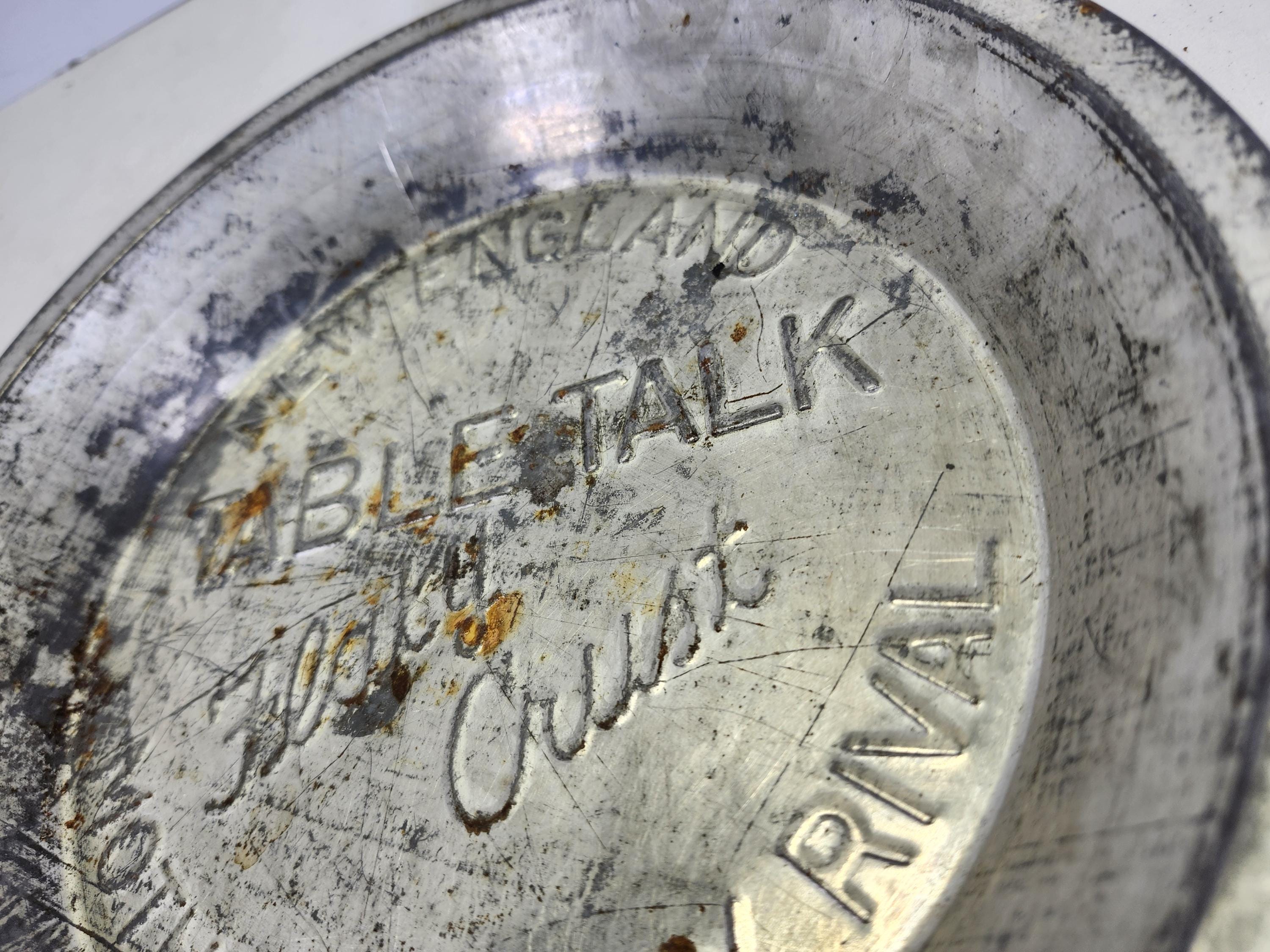 Vintage Table Talk Pie Plate: Flaky Crust Tin, Farmhouse Kitchen Decor ...