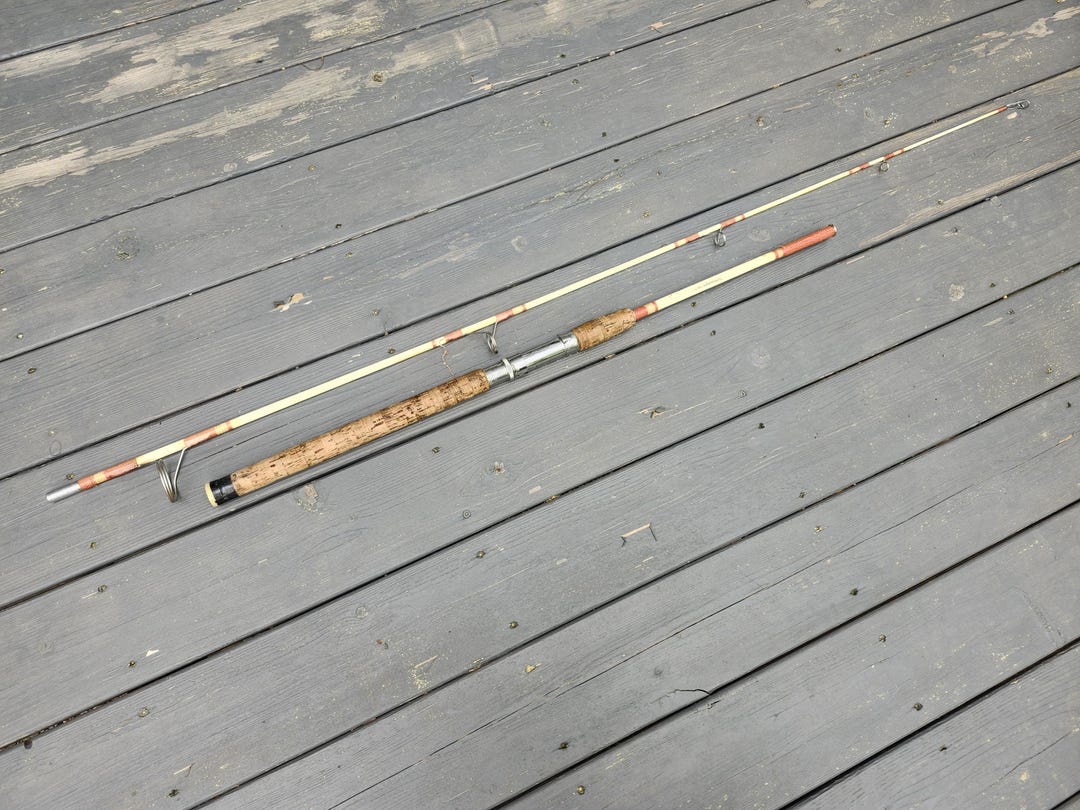 Fiberglass Fishing Pole, Salt Water Rod, Vintage, Fly, Decor, Camp ...