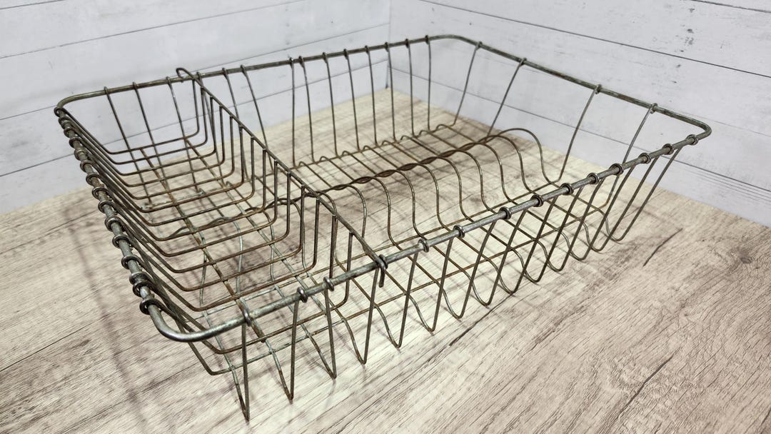 Wire Dish Rack, Vintage Retro, Decor Storage, Kitchen, Pantry, Display ...
