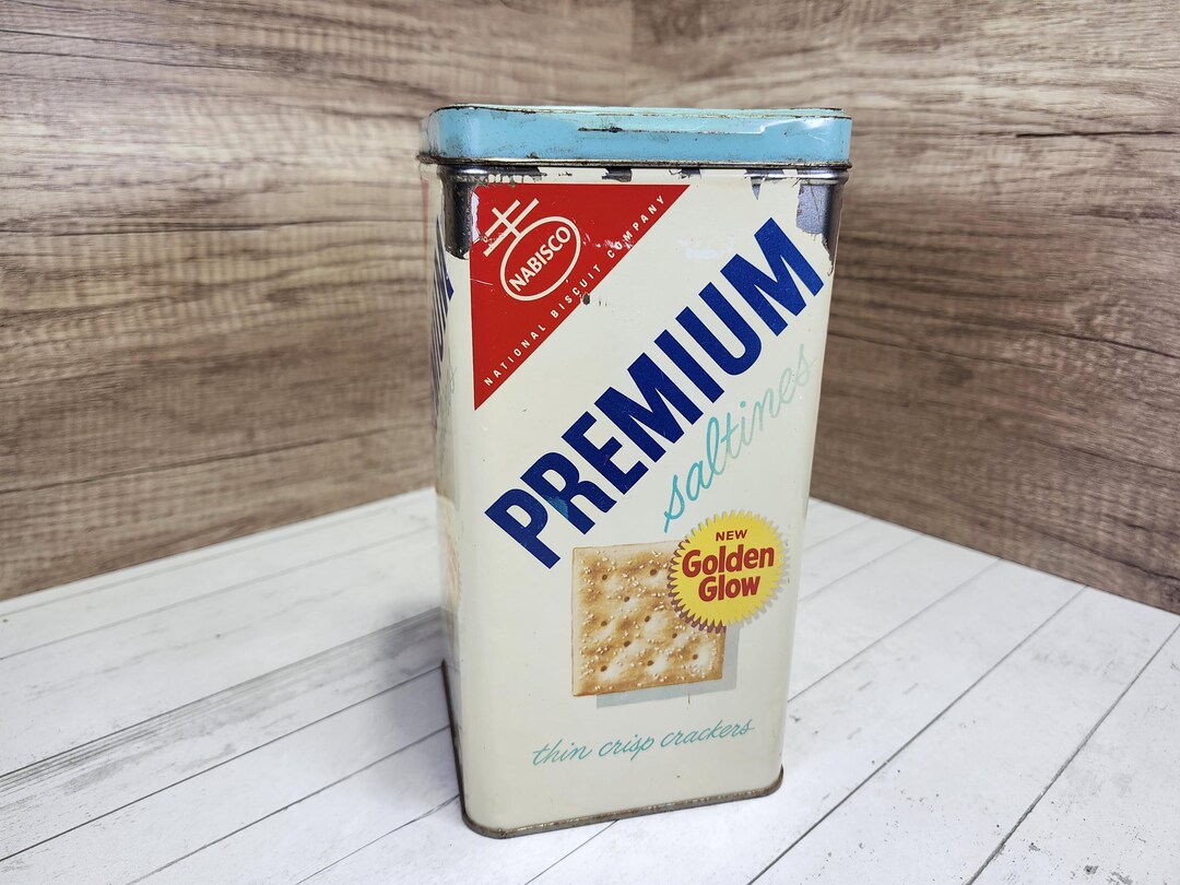 Nabisco Premium Saltine Golden Glow Cracker Tin, Vintage, Storage ...