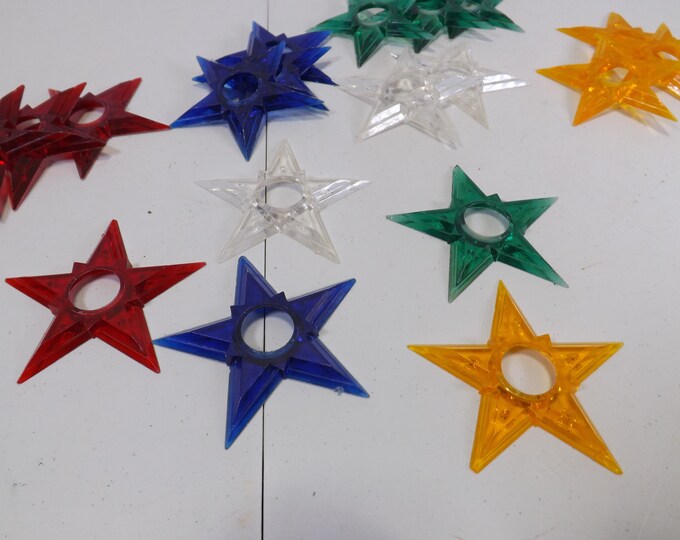 19 Glolite Hard Plastic Reflectors, Stars, Ornaments, Christmas Tree ...