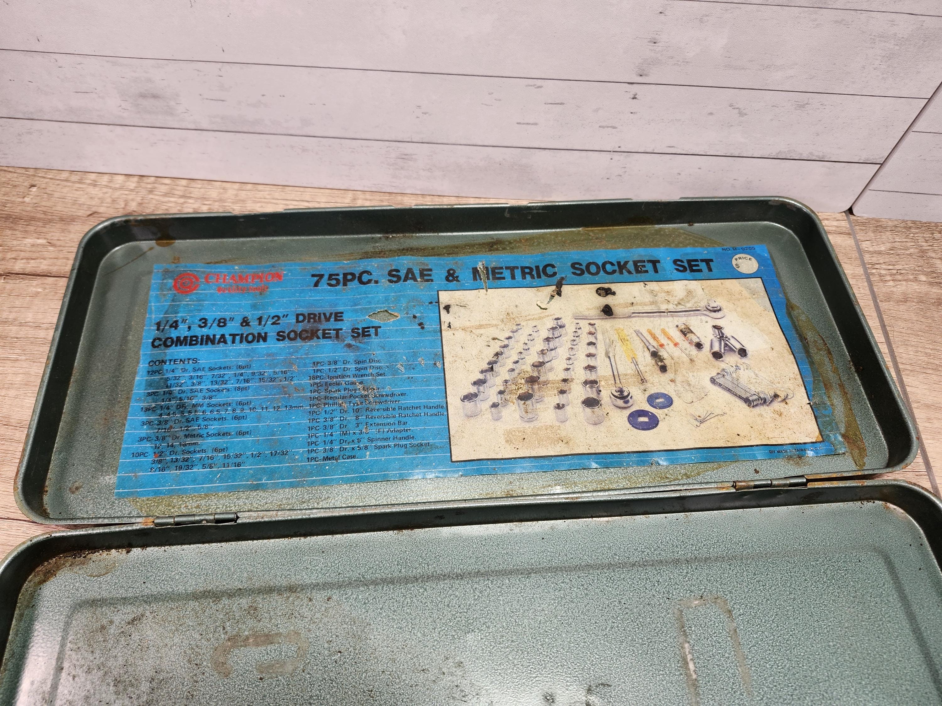 Vintage Champion Socket Set Metal Case: Blue Green Tool Box - Etsy