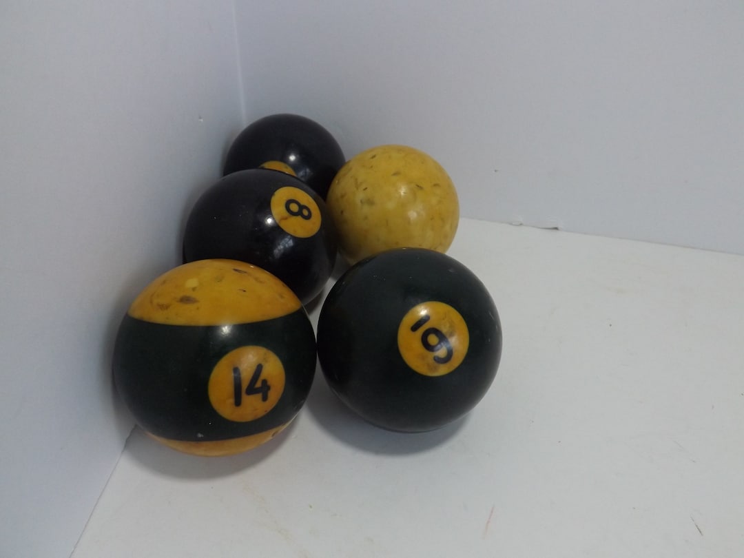 5 Pool Balls, Billiards, Vintage Retro, Game, Sport, Decor Decoration ...
