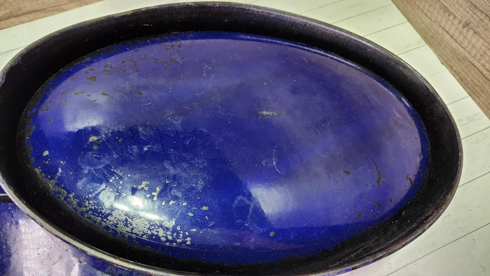 Vintage Blue Enamel Roaster: Farmhouse Kitchen Decor - Etsy
