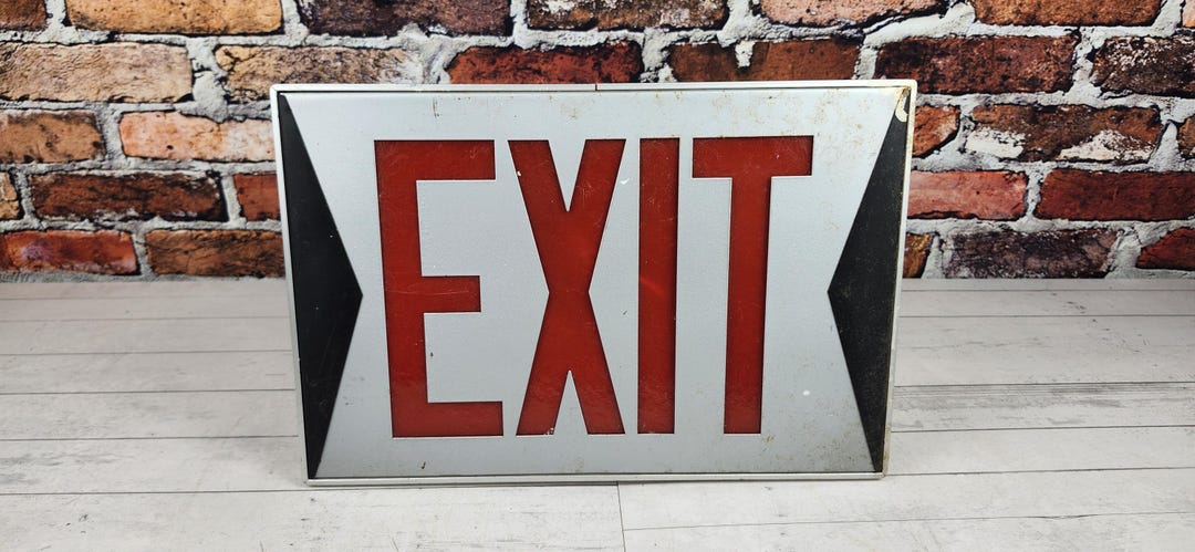 Vintage Metal Exit Sign: Industrial Wall Decor Display - Etsy