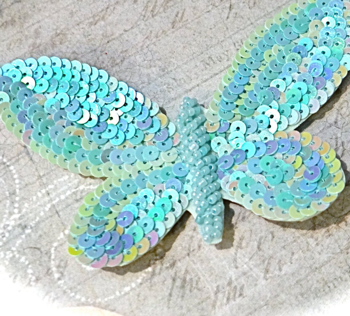 Blue Sequin Butterfly Appliques Craft Supplies Trims SE-136 - Etsy