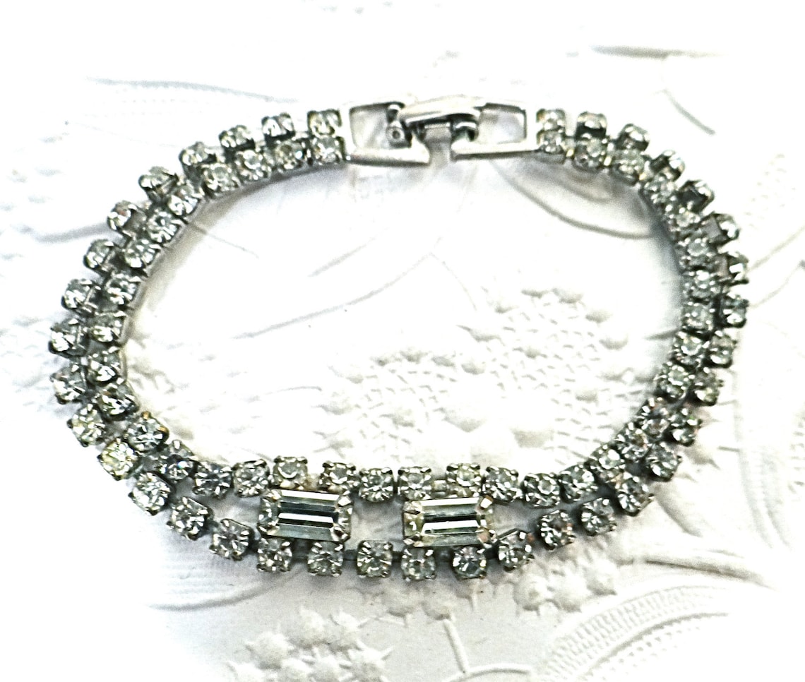 Vintage Rhinestone Bracelet Vintage Jewelry Deco Accessories - Etsy