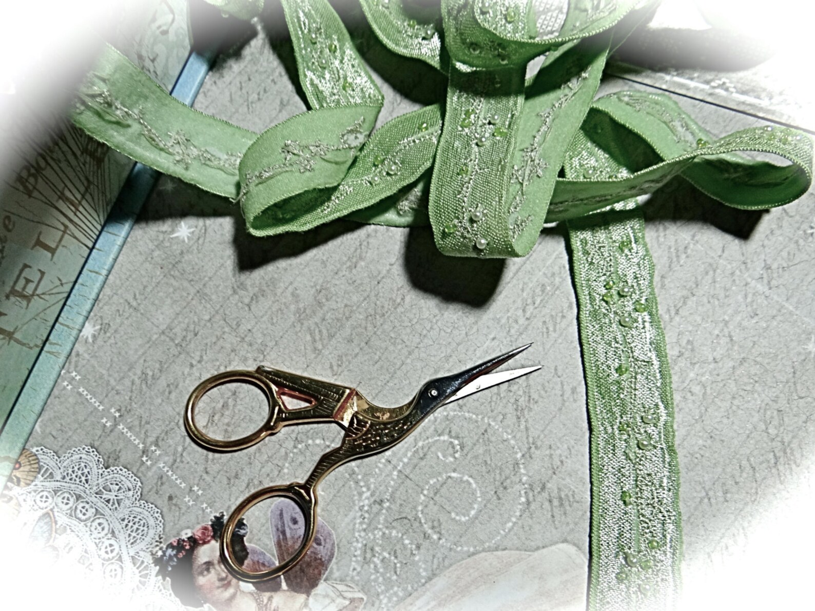 Embroidered Satin Elastic Pale Green Elastic Sewing Supplies | Etsy